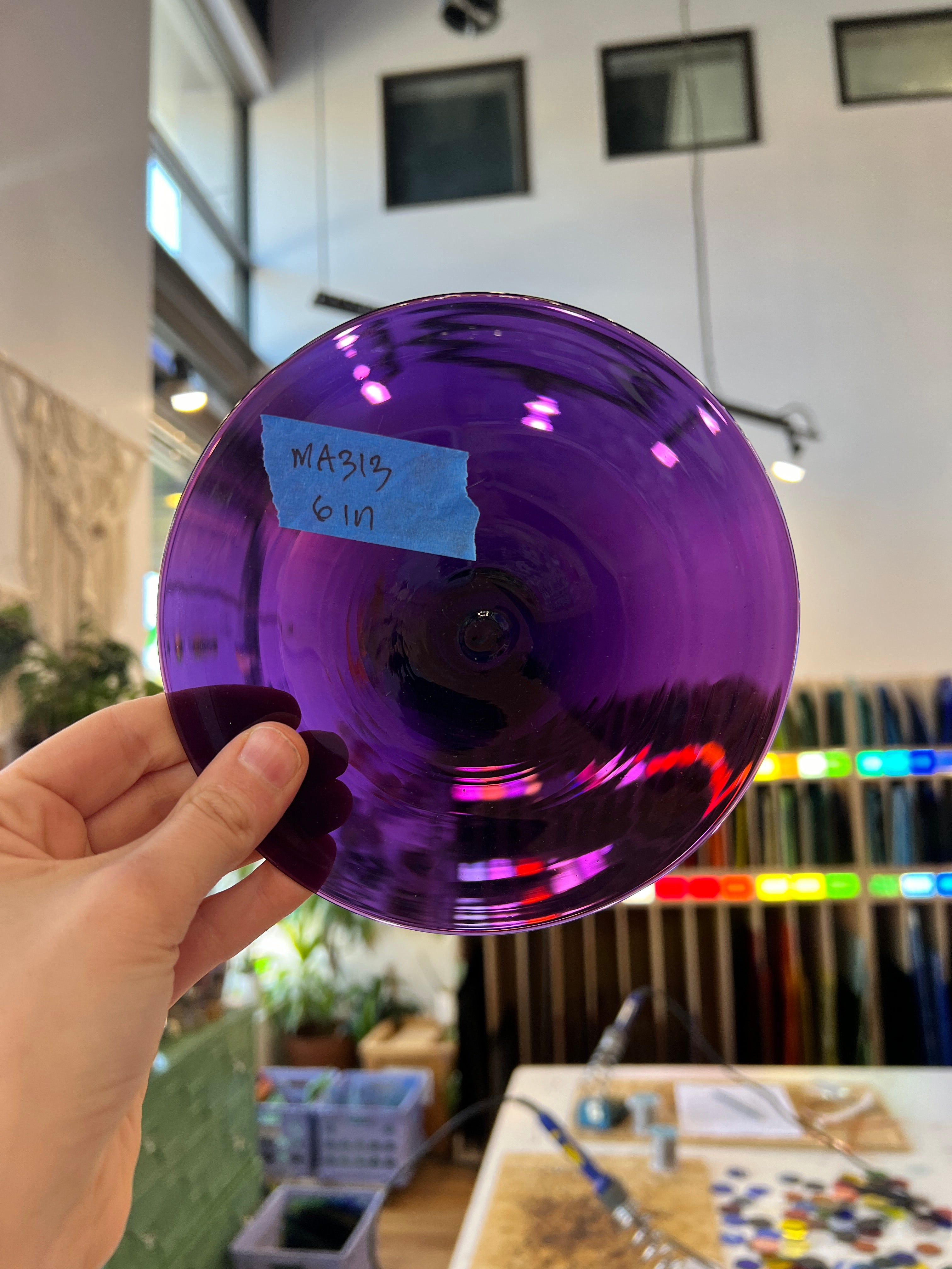 Dark Purple Rondel COGW by Monarch Glass Studio – Colorado Glass Works