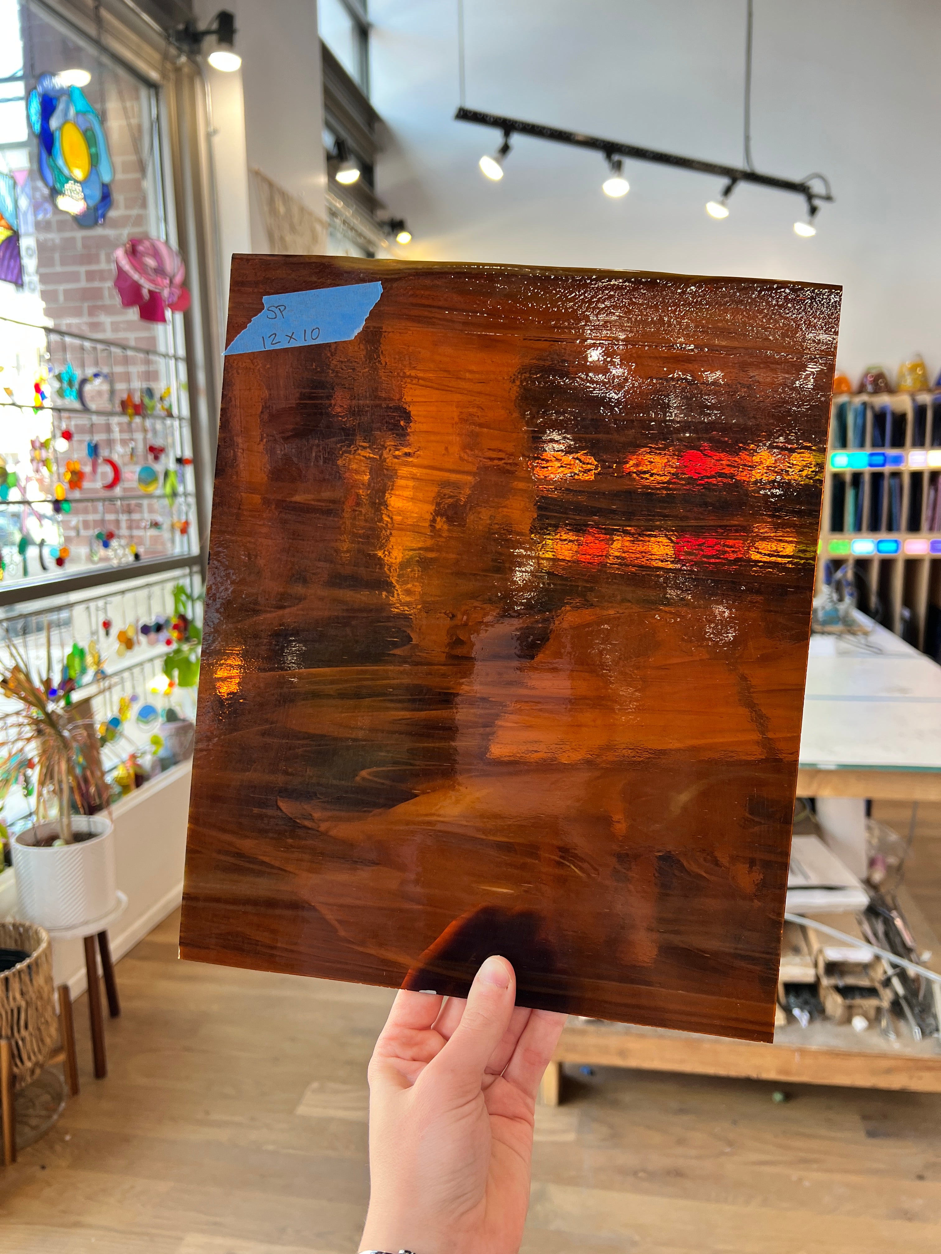 Vintage Brown Orange Wispy Spectrum – Colorado Glass Works