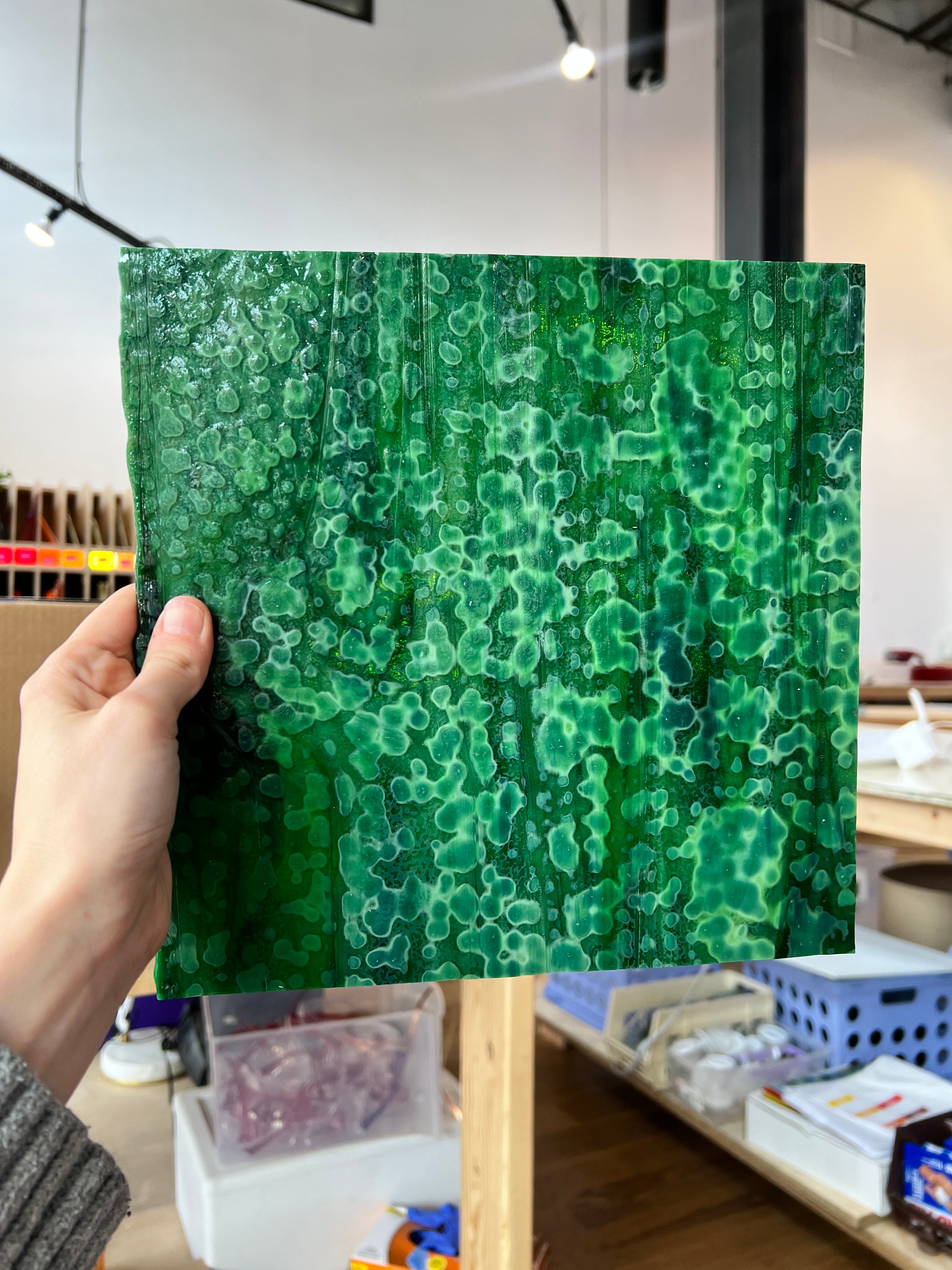 Green Mottled Bullseye – Colorado Glass Works
