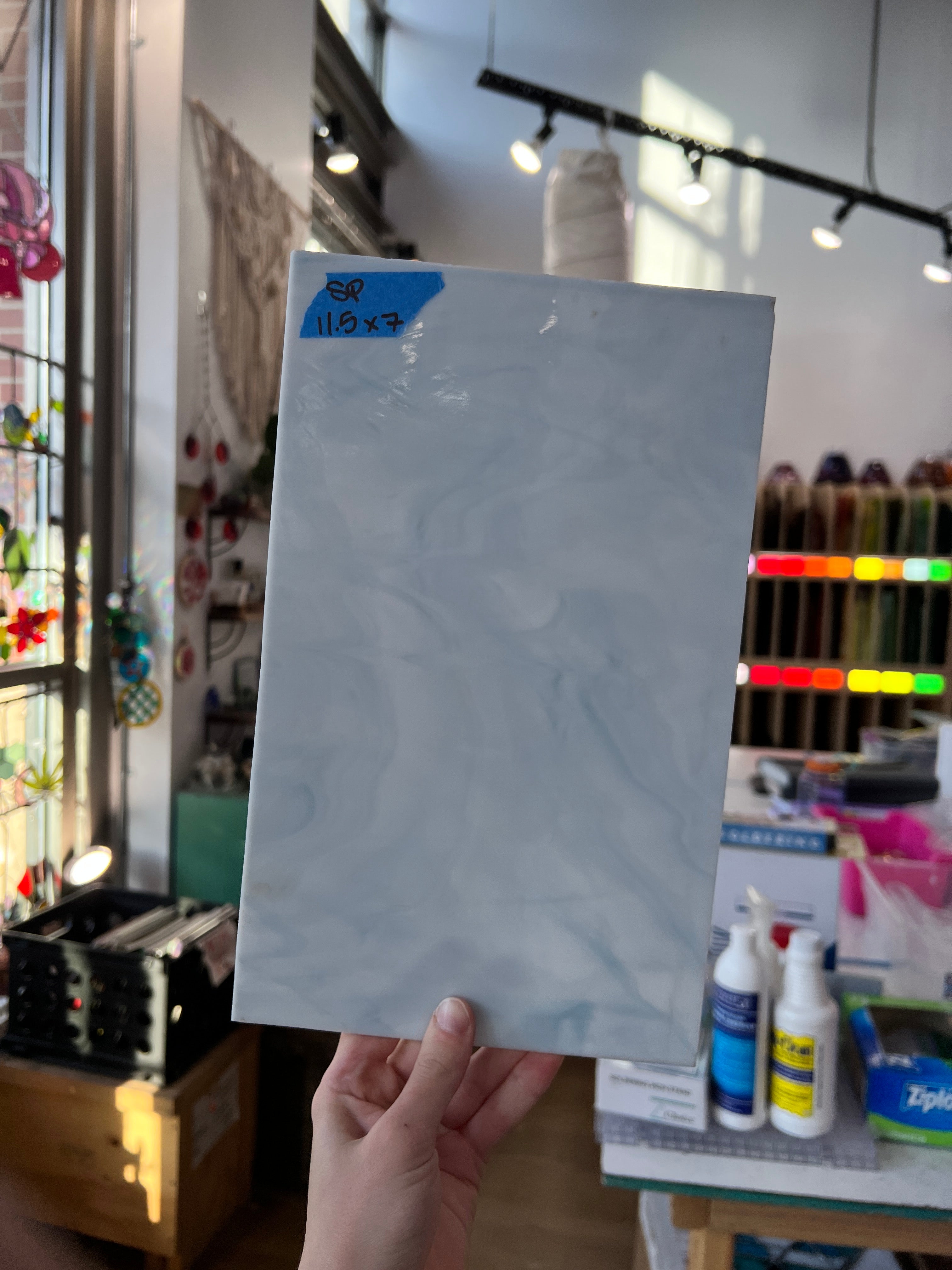 Blue White Wispy Spectrum – Colorado Glass Works